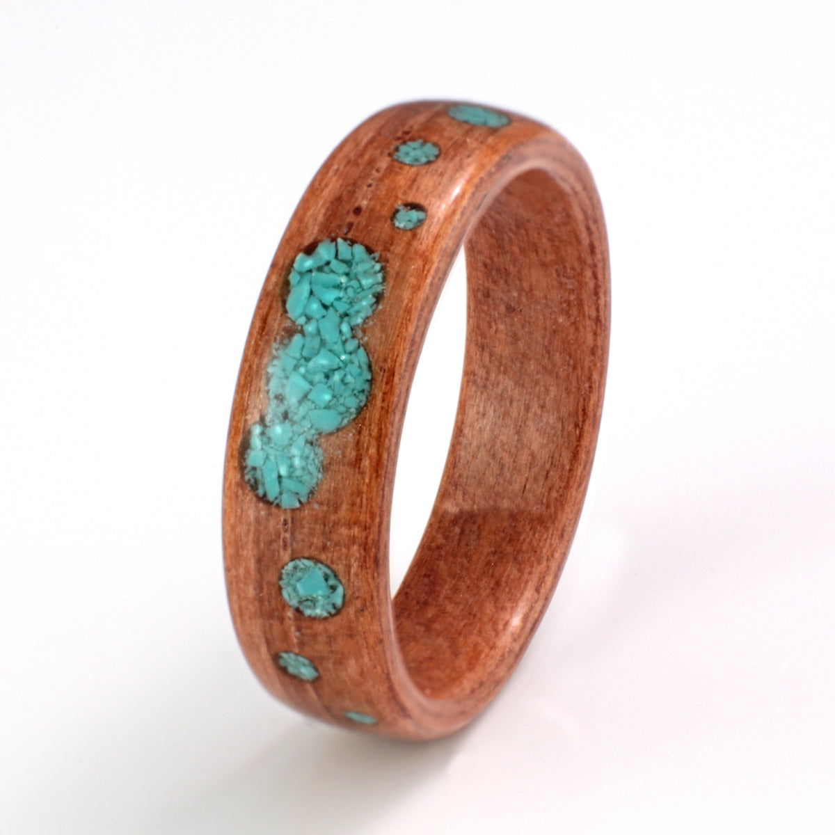 Eco Wood Rings - Redwood Ring 5mm with Turquoise