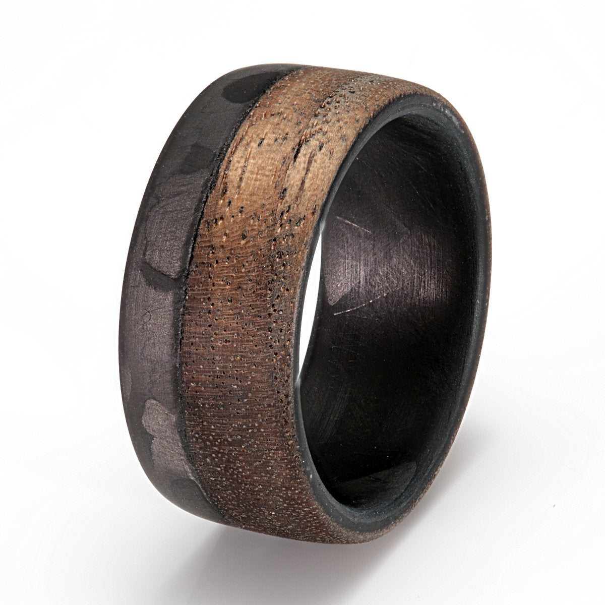 Eco Wood Rings | Carbon Fibre & Walnut | Men's Wedding Rings