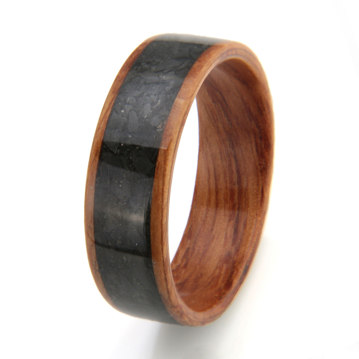 Eco Wood Rings - Oak Wood Ring 7mm with Slate