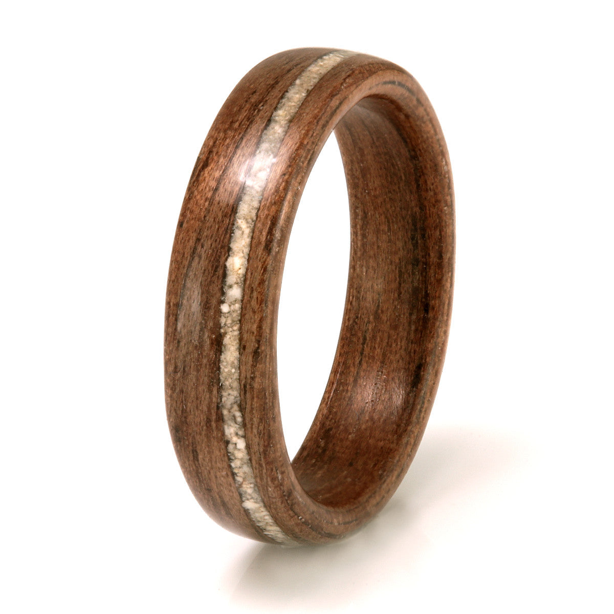 Eco Wood Rings - Walnut Wood Ring with Chalk